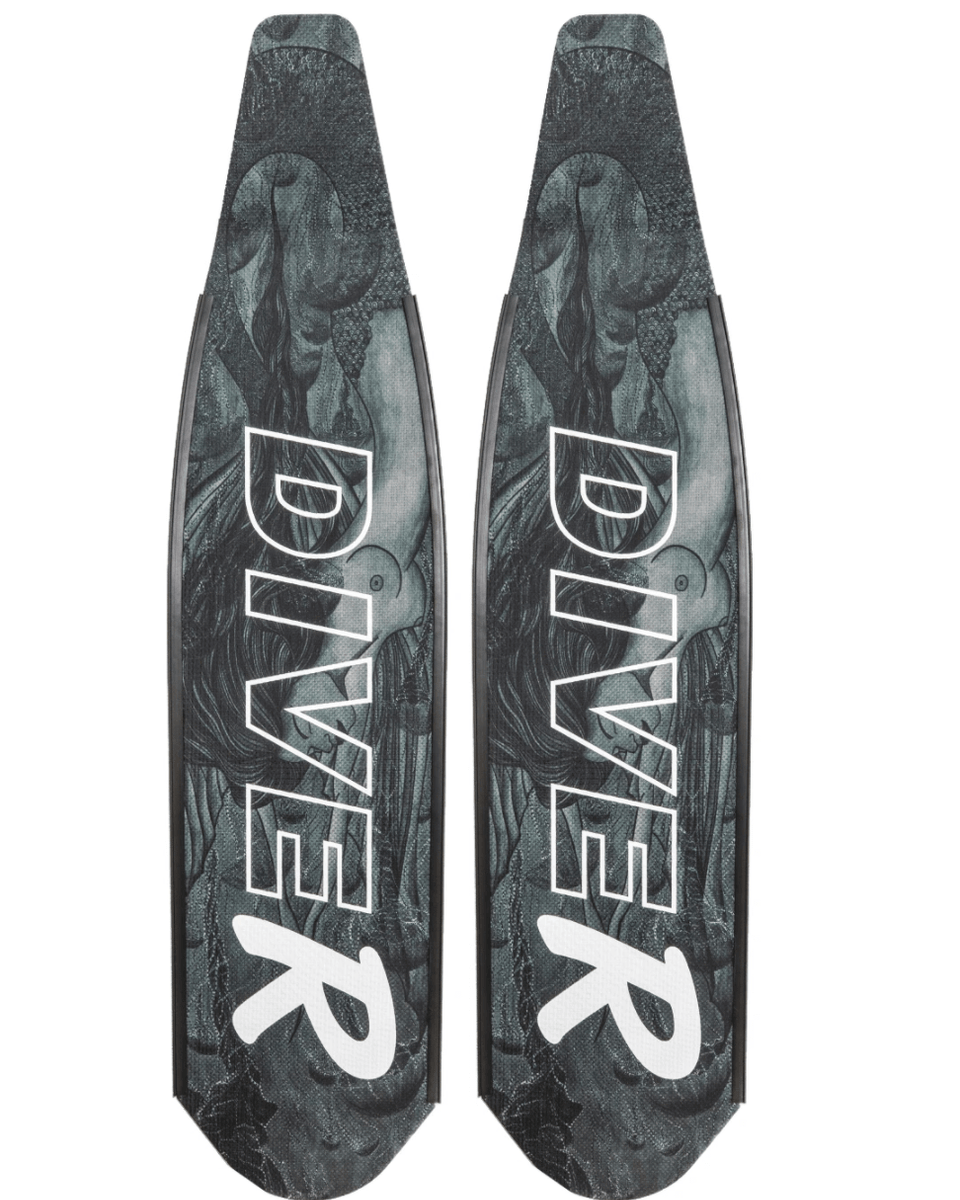 DiveR Australia -#1 Freediving carbon dive fins - (Mermaid (B&W ...